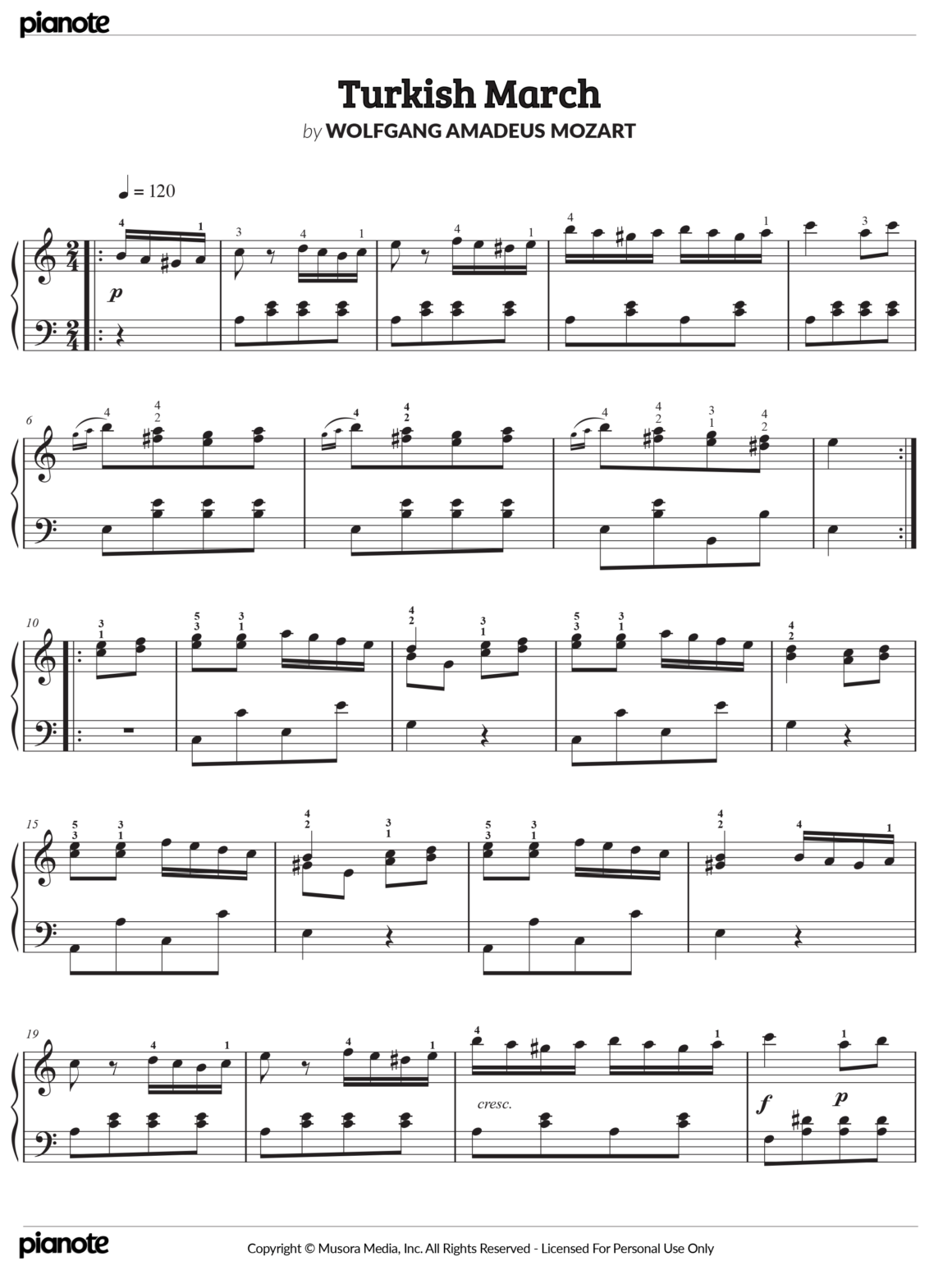 Turkish March Sheet Music & Tutorial | Pianote